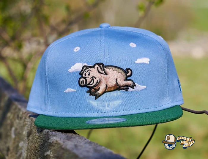 Flying Pigs Sky Blue Kelly Green 59Fifty Fitted Hat by Dionic x New Era ...