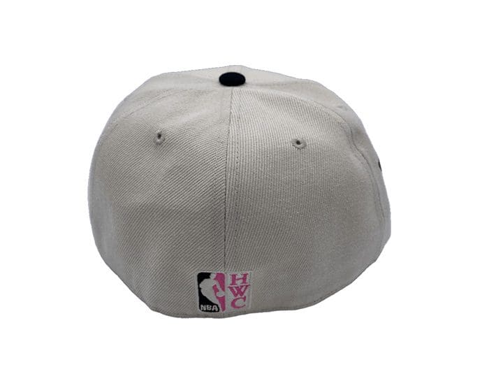 Denver Nuggets Cream Pink Fitted Hat by NBA x Mitchell And Ness ...