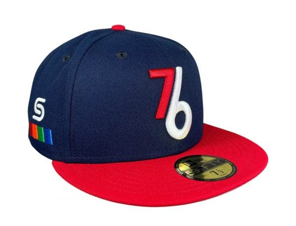 Philadelphia 76ers Spectrum Logo Navy Red 59Fifty Fitted Hat by NBA x ...
