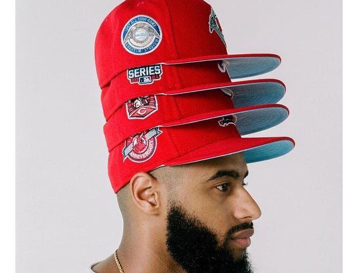 MLB Red Icy Bottom Rotations 59Fifty Fitted Hat Collection by MLB x New ...