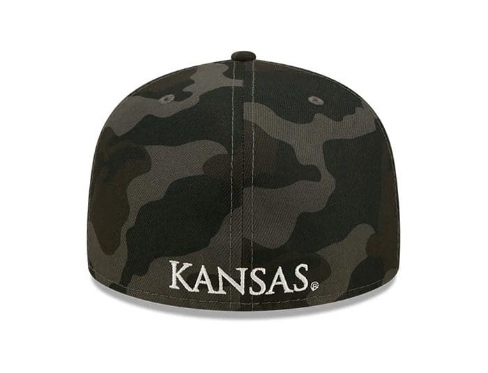 Kansas Jayhawks Black Camo 59Fifty Fitted Hat by NCAA x New Era ...