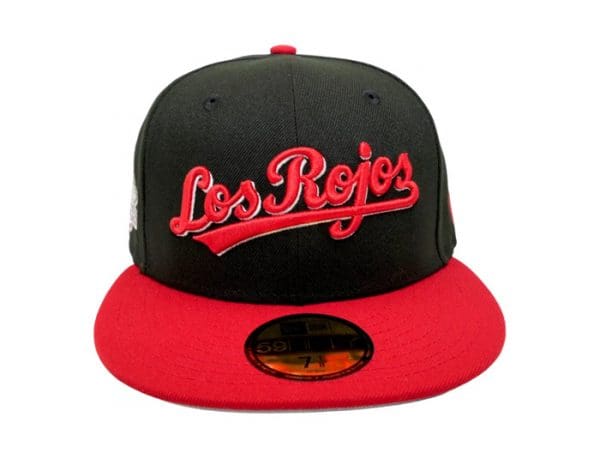 Cincinnati Reds Los Rojos Black Red 59Fifty Fitted Hat by MLB x New Era ...
