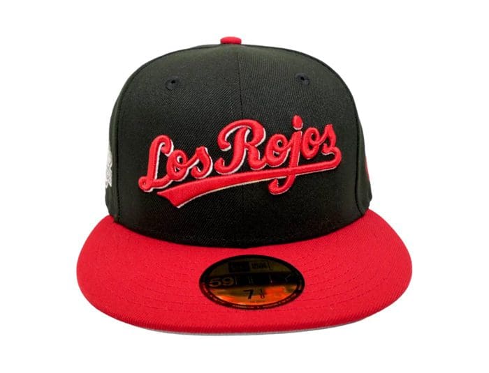 Cincinnati Reds Los Rojos Black Red 59Fifty Fitted Hat by MLB x New Era ...
