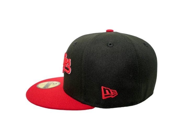Cincinnati Reds Los Rojos Black Red 59Fifty Fitted Hat by MLB x New Era ...