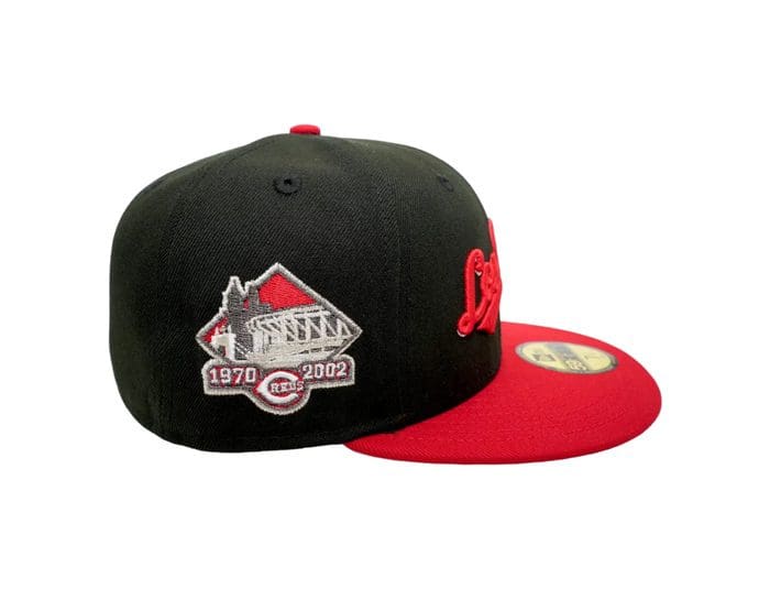 Cincinnati Reds Los Rojos Black Red 59Fifty Fitted Hat by MLB x New Era ...