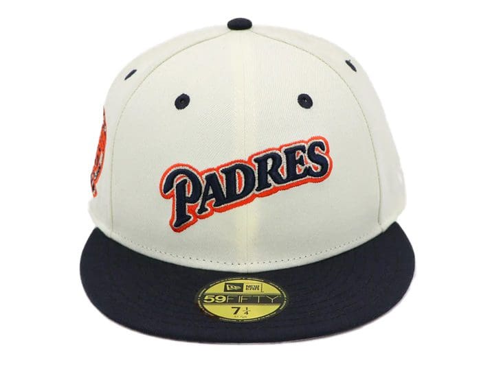 San Diego Padres 90s Script White Navy 59Fifty Fitted Hat by MLB x New ...