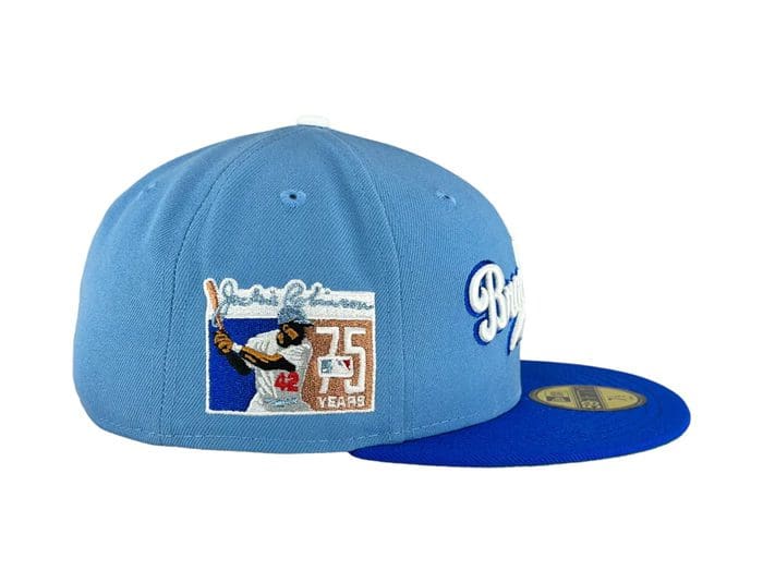 Brooklyn Dodgers Jackie Robinson 75 Years Sky Royal 59Fifty Fitted Hat ...
