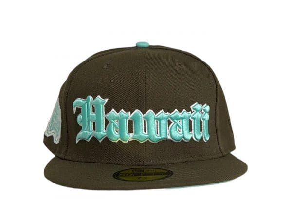 Hawaii Walnut Mint 59Fifty Fitted Hat by 808allday x New Era | Strictly ...