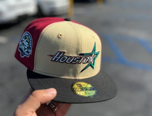 Houston Astros Script 2-Tone Brick 59Fifty Fitted Hat by MLB x New Era ...