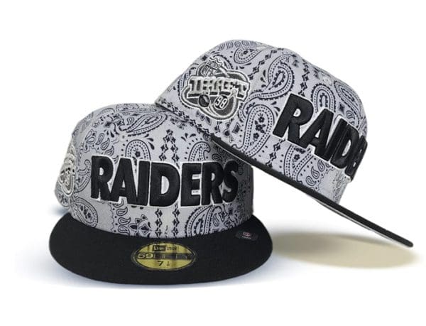 Las Vegas Raiders 1998 NFL Draft Gray Paisley 59Fifty Fitted Hat by NFL ...