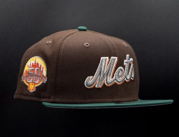 New York Mets 50th Anniversary Brown Green 59Fifty Fitted Hat by MLB x ...