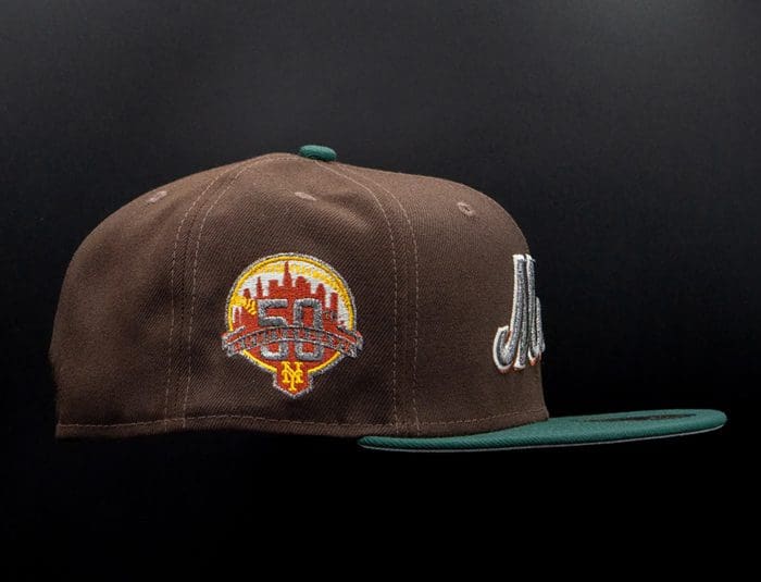 New York Mets 50th Anniversary Brown Green 59Fifty Fitted Hat by MLB x ...