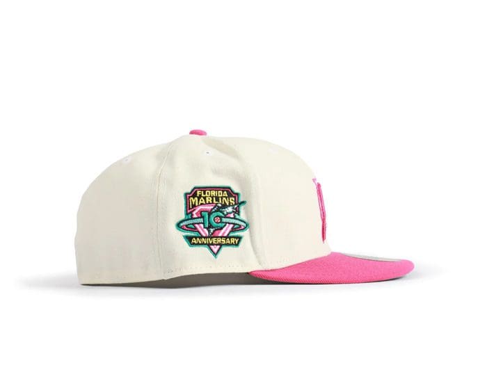 Florida Marlins 10th Anniversary Cream Pink 59Fifty Fitted Hat by MLB x ...
