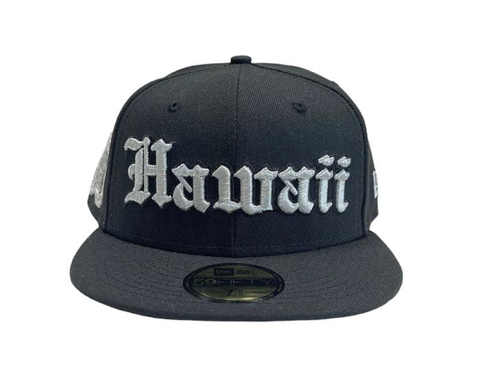 Hawaii Black Metallic Silver 59Fifty Fitted Hat by 808allday x New Era ...