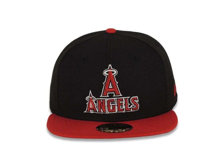Los Angeles Angels Black Red 59Fifty Fitted Hat by MLB x New Era ...