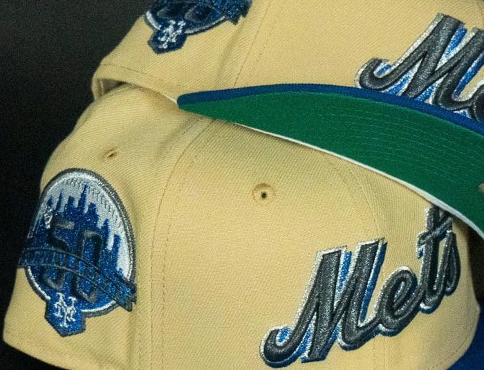 New York Mets 50th Anniversary Vegas Gold Dark Royal 59Fifty Fitted Hat ...