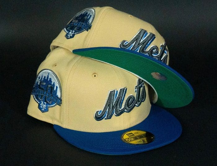New York Mets 50th Anniversary Vegas Gold Dark Royal 59Fifty Fitted Hat ...
