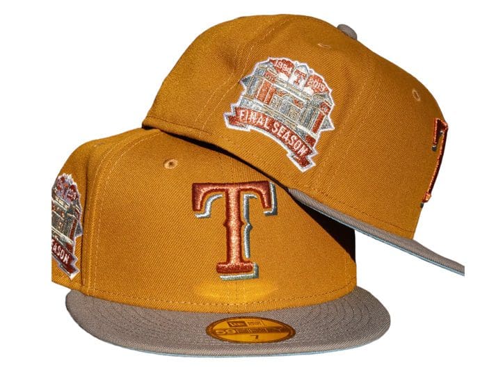 Texas Rangers 2019 Final Season Gold Gray 59Fifty Fitted Hat by MLB x ...