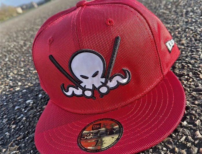 Red Phantom OctoSlugger 59Fifty Fitted Hat by Dionic x New Era ...