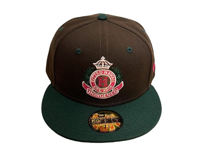 Scholar Burnt Wood Dark Green 59Fifty Fitted Hat by Fitted Hawaii x New ...