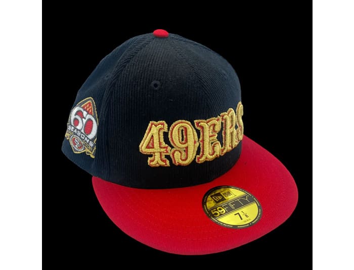 San Francisco 49ers 60 Seasons Black Red 59Fifty Fitted Hat by NFL x ...
