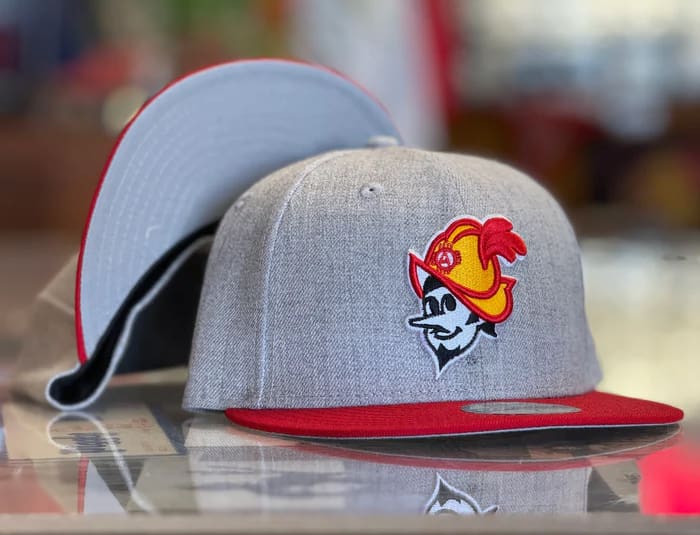 Albuquerque Dukes Heather Red Bill 59Fifty Fitted Hat by MiLB x New Era ...