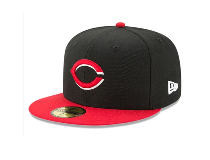 Cincinnati Reds Alternate On-Field Black Red 59Fifty Fitted Hat by MLB ...