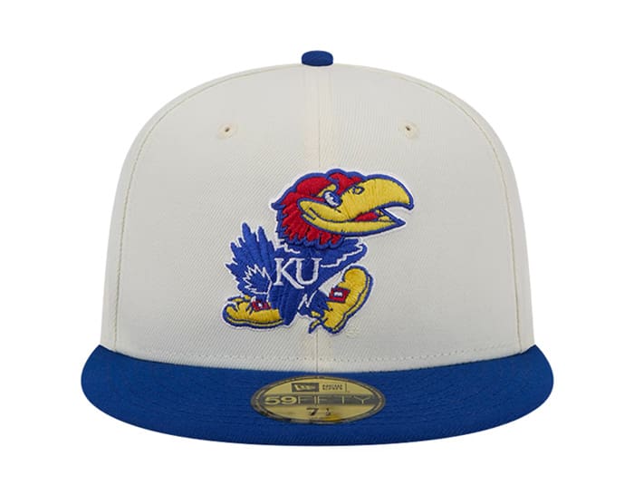 Kansas Jayhawks Chrome White Vintage 59Fifty Fitted Hat by NCAA x New ...