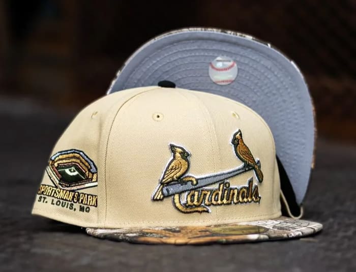 St. Louis Cardinals Sportsman's Park Vegas Gold Realtree Camo 59Fifty ...