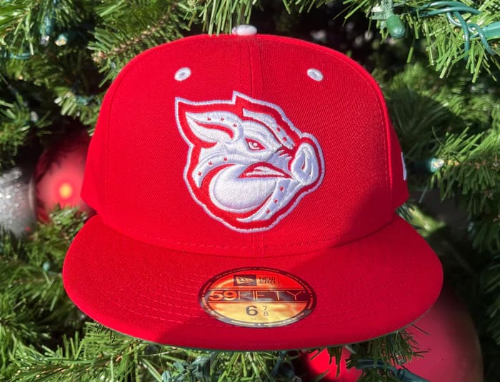 Lehigh Valley Ironpigs Holiday Red 59Fifty Fitted Hat by MiLB x New Era ...