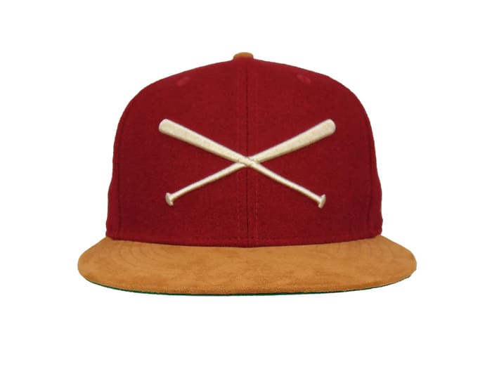 Crossed Bats Logo Pinot Red 59Fifty Fitted Hat by JustFitteds x New Era ...