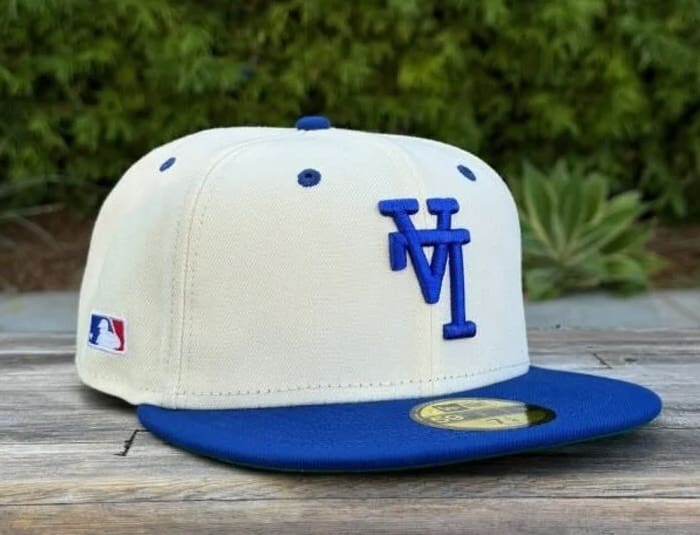 Los Angeles Dodgers Upside Down Ivory Royal 59Fifty Fitted Hat by MLB x ...
