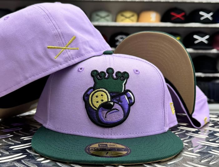 Berlin Bear Logo Lavender Green 59Fifty Fitted Hat by JustFitteds x New ...