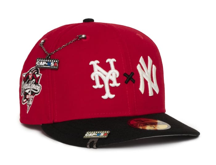 New York Yankees x Mets 2000 World Series Black Red 59Fifty Fitted Hat ...